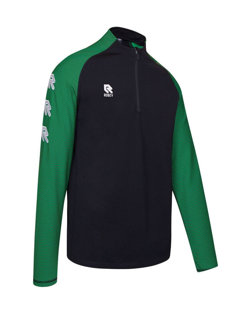 Robey - Performance Half-Zip Training Sweater - Zwart/ Groen ...